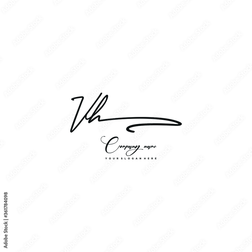VH initials signature logo. Handwriting logo vector templates. Hand ...