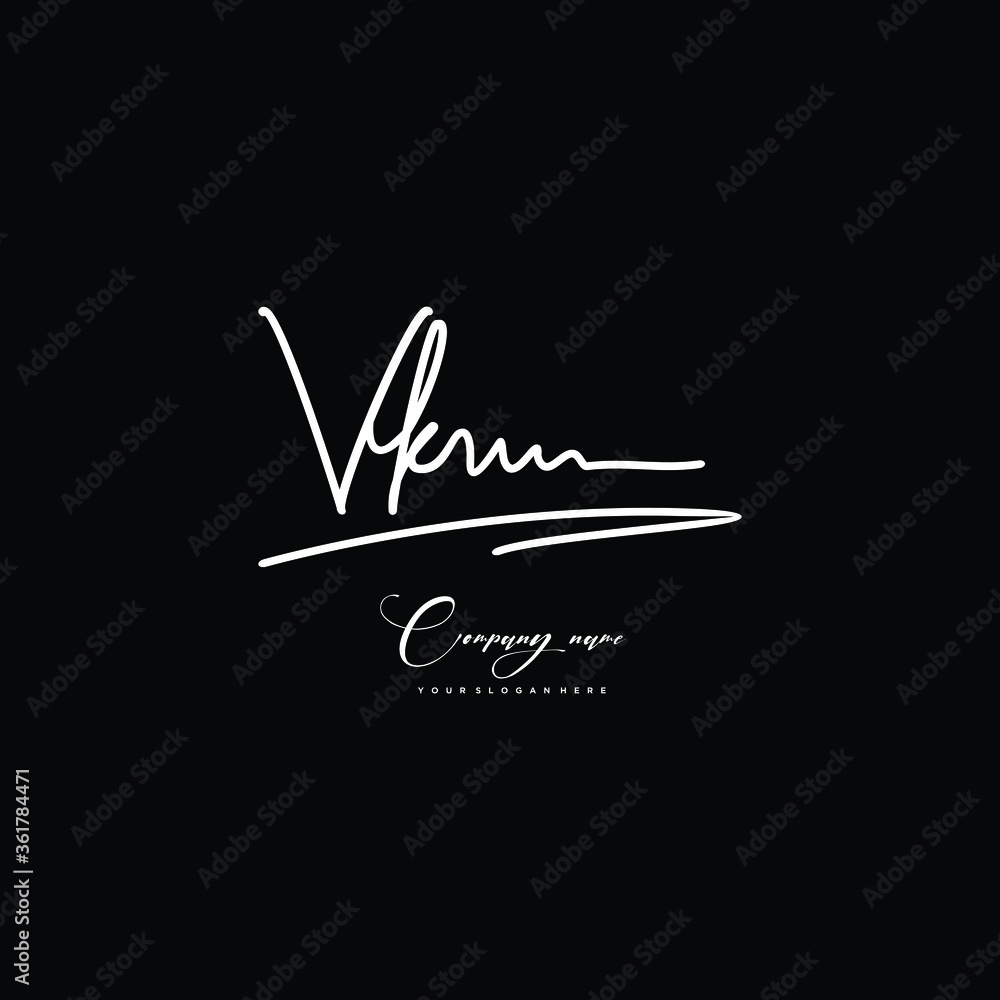 VK initials signature logo. Handwriting logo vector templates. Hand ...