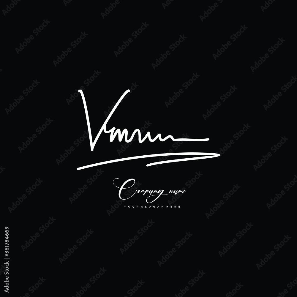 VM initials signature logo. Handwriting logo vector templates. Hand ...