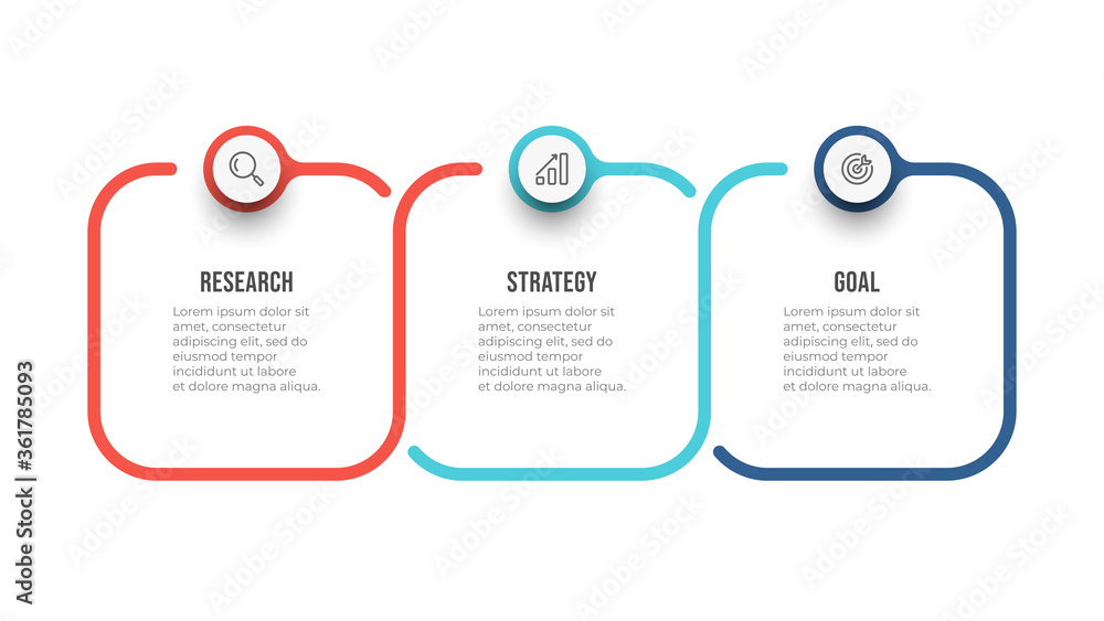 Vector infographic template. Business concept with icon and 3 options ...