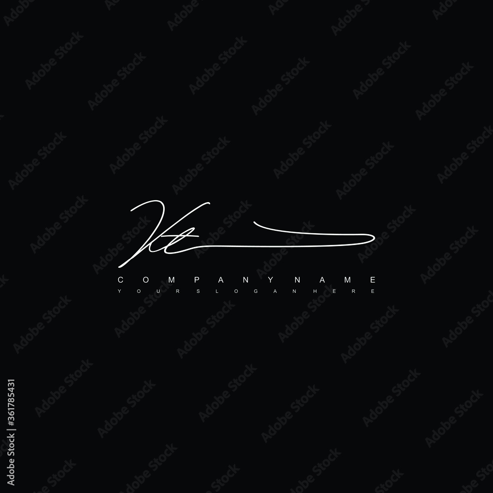 VT initials signature logo. Handwriting logo vector templates. Hand ...