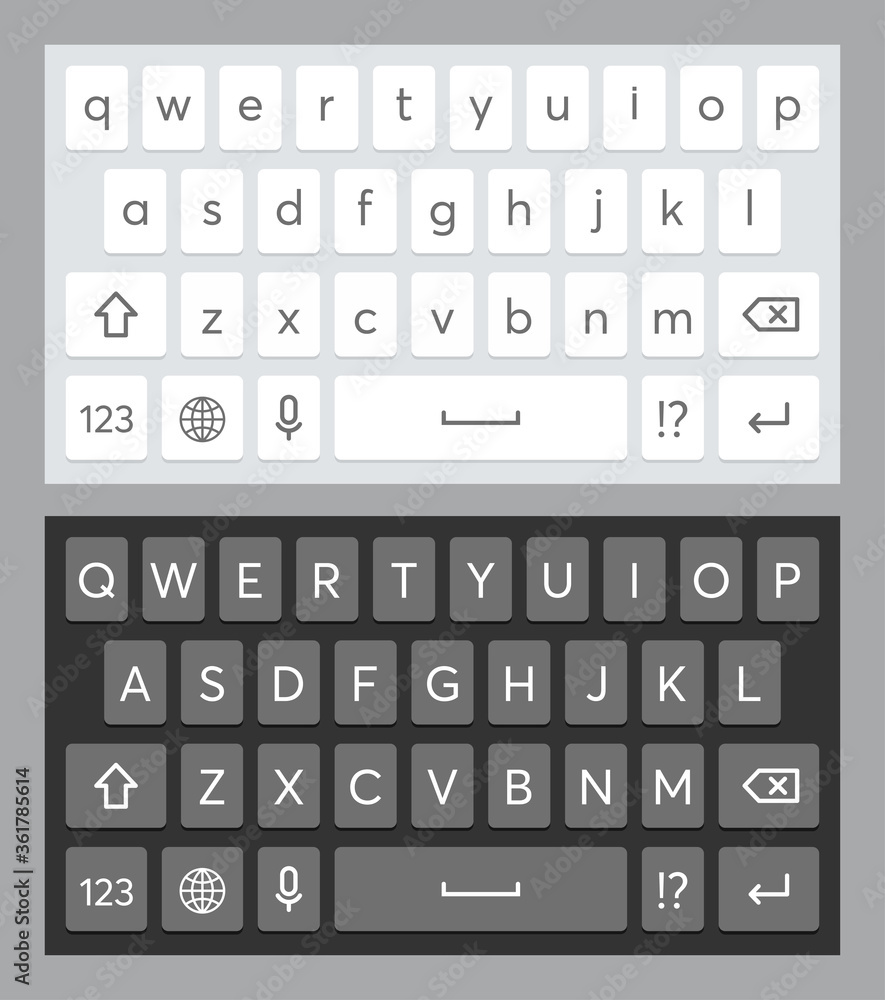 Premium Vector | Mobile phone keyboard template qwerty smartphone ...