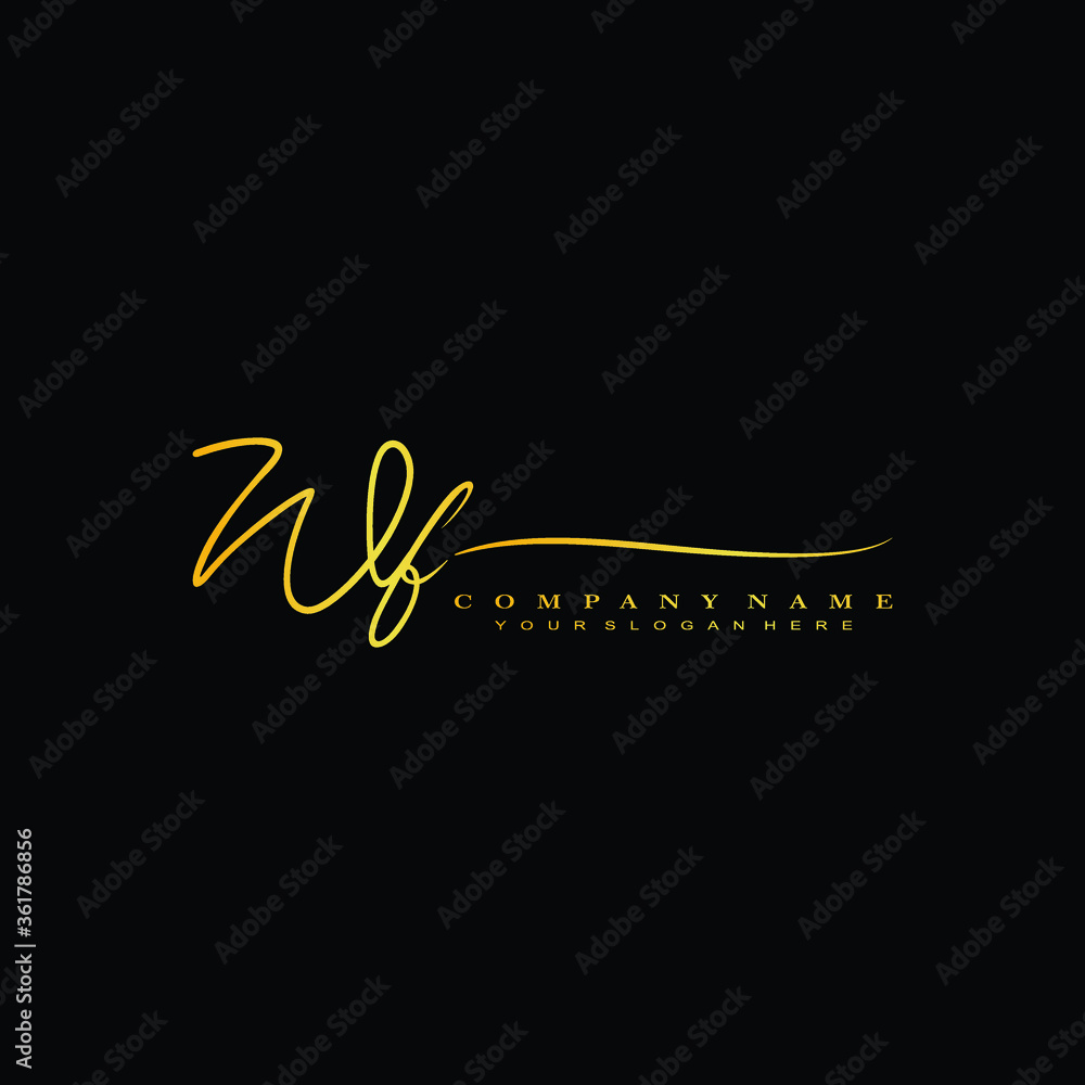 WF initials signature logo. Handwriting logo vector templates. Hand ...