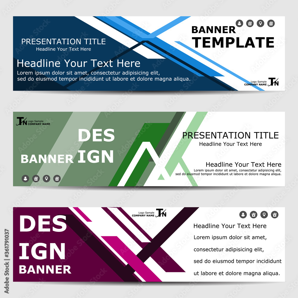 Horizontal banner template design. Design a standard size and simple ...