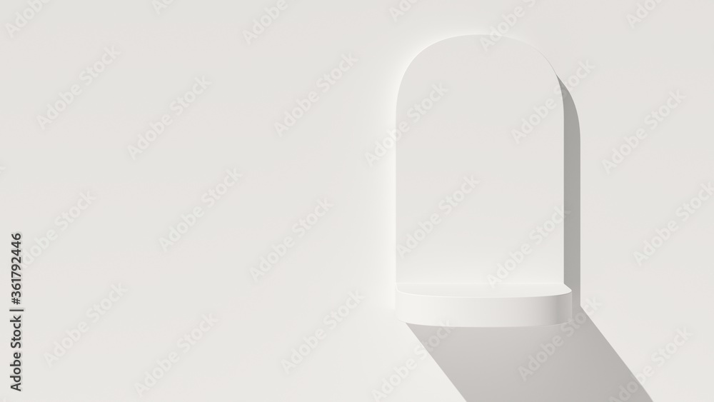 Minimal background, mock up scene with podium geometry shape for product display. 3D rendering ...
