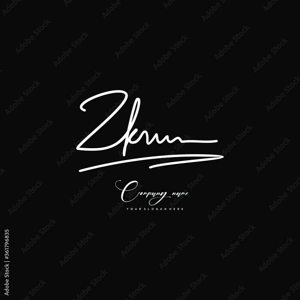 ZK initials signature logo. Handwriting logo vector templates. Hand ...