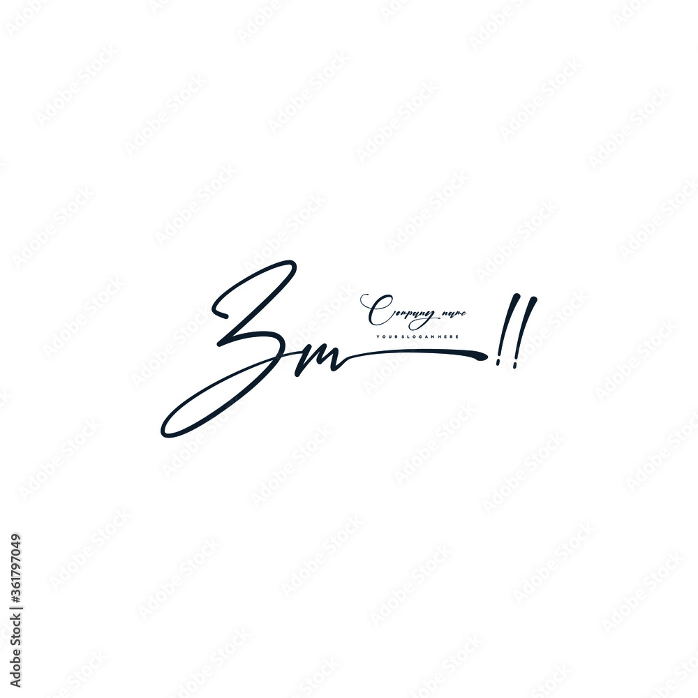 ZM initials signature logo. Handwriting logo vector templates. Hand ...