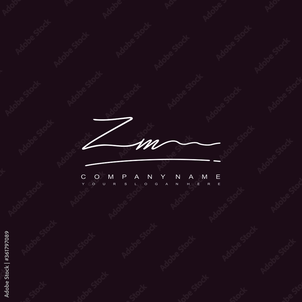 ZM initials signature logo. Handwriting logo vector templates. Hand ...
