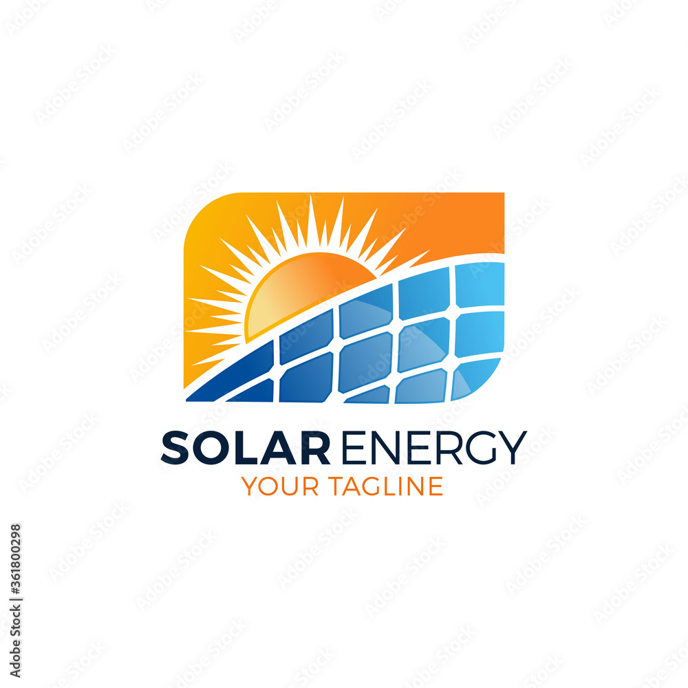 Solar panel energy electric electricity logo design vector template ...