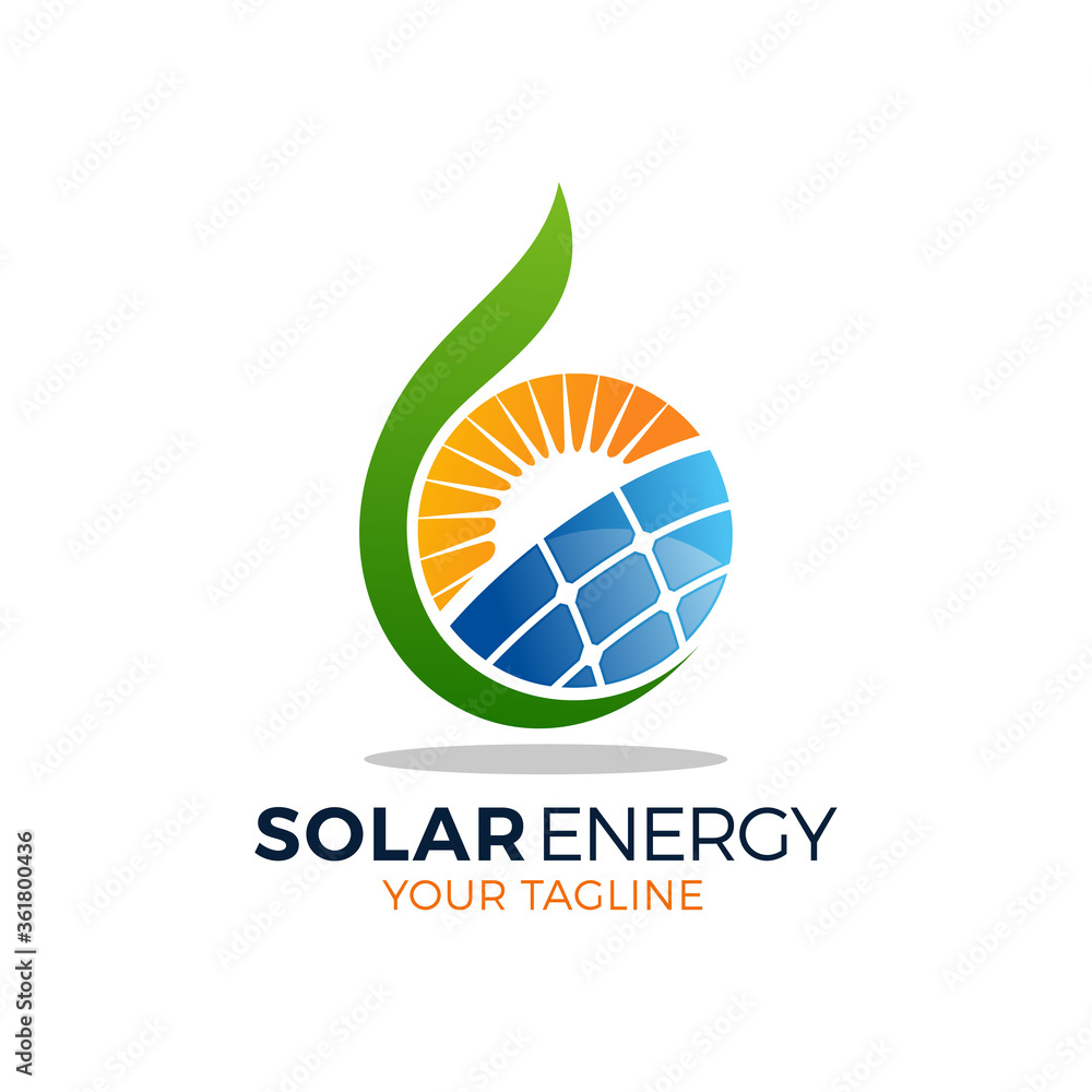 Solar panel energy electric electricity logo design vector template ...
