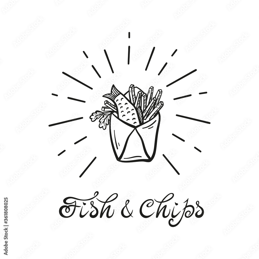 Fish And Chips In Paper Cornet Traditional British Fast Food Hand fish-and-chips-in-paper-cornet-traditional-british-fast-food-hand