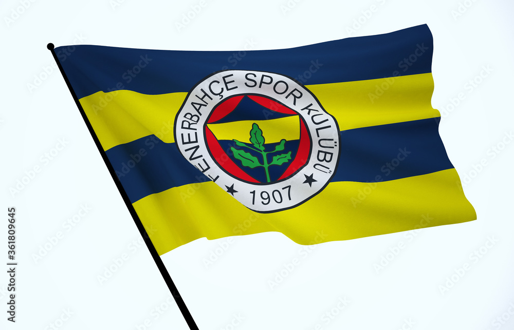 Fenerbahçe Sports Club Flag, Wavy Fabric Flag, Football Team Flag, 3D ...