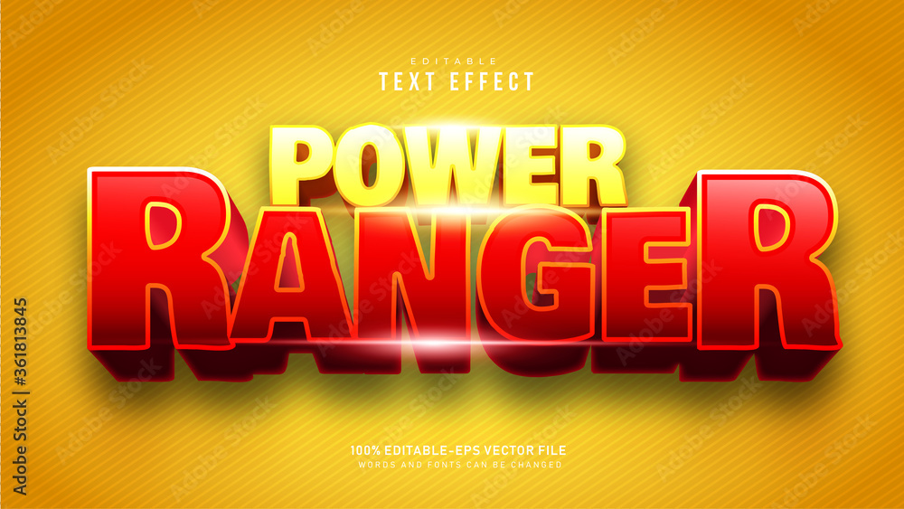 Power Ranger Text Effect Stock Vector | Adobe Stock