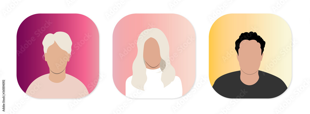 characters, persona for user research, vector avatar, many faces Stock ...