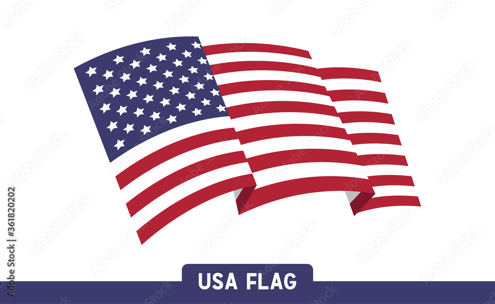 USA flag, national emblem of the United States of America. Vector ...