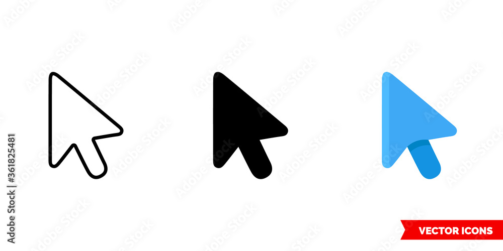 Cursor icon of 3 types. Isolated vector sign symbol. Stock Vector ...