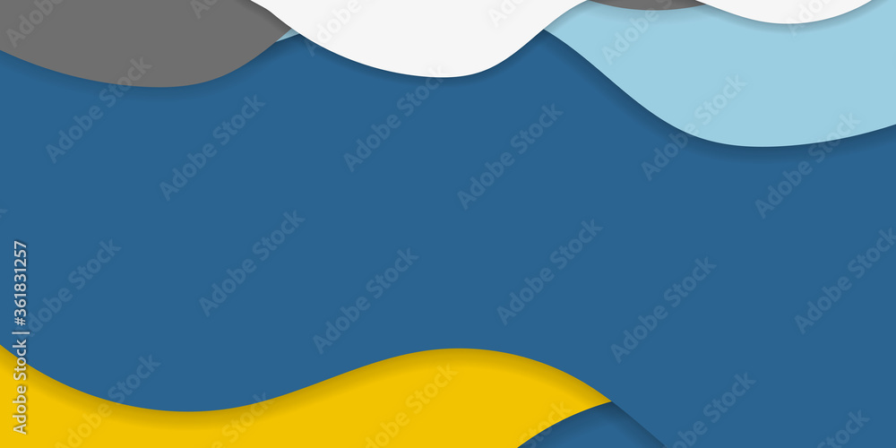 Blue white grey and yellow corporate wavy background Stock Vector ...