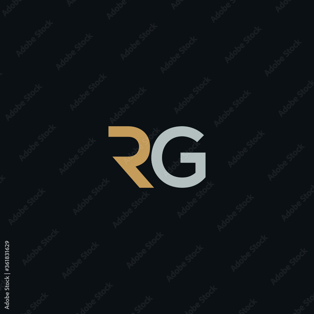 GR or RG letter designs with different colors and backgrounds Stock ...