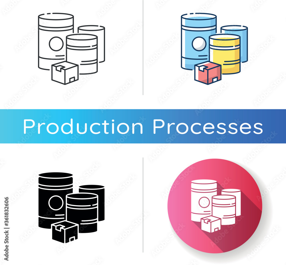 Raw materials icon. Linear black and RGB color styles. Natural ...