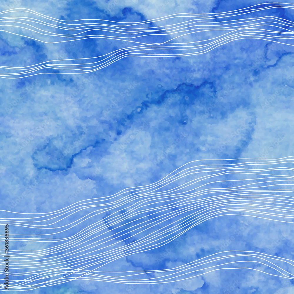 Marine background. Vector illustration with space for text. Waves on a ...