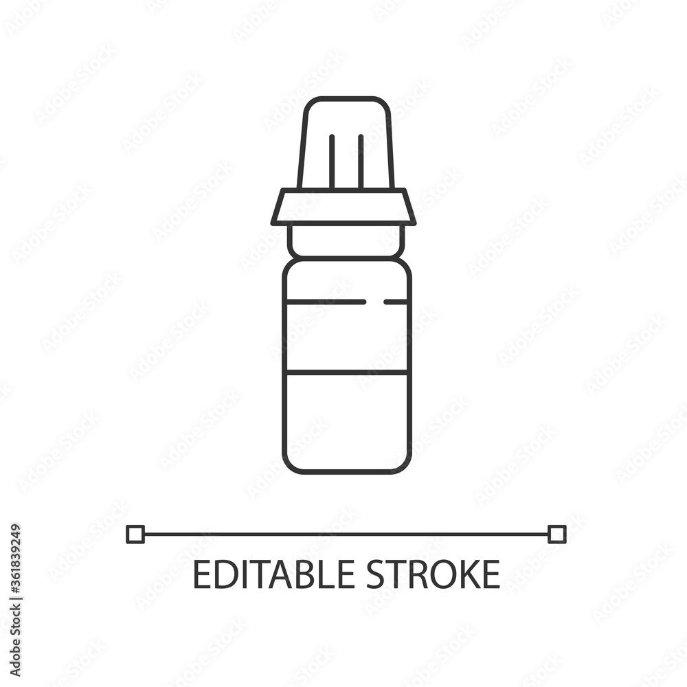 Sport water bottle linear icon. Plastic sipper for fitness. Soda for ...