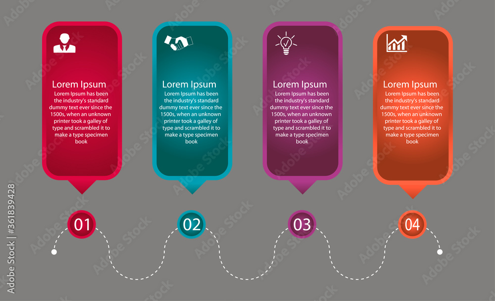 Business data visualization, infographics. Scheme of the process of ...