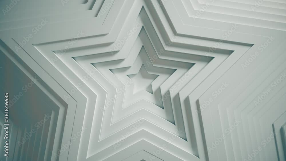 Vidéo Stock Abstract star pattern with offset effect and smooth white ...