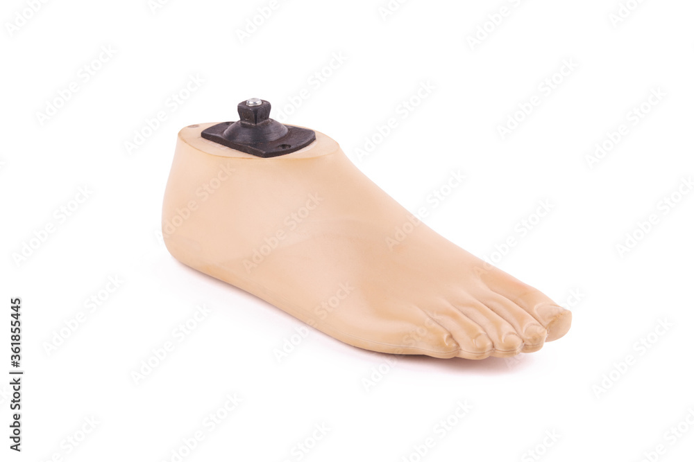 prosthetic foot isolated on a white background. production of ...