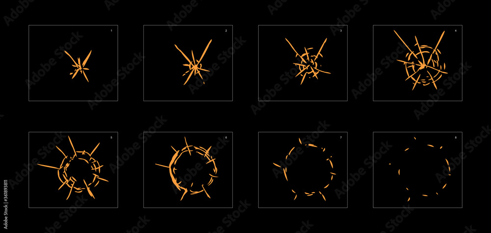 Shine dust effect. Dust explosion animation effect. Animation sprite ...