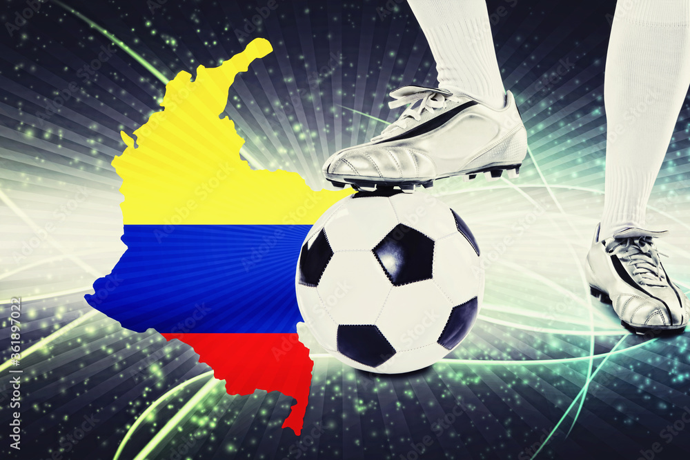 Colombia soccer player ready for kick off Stock Photo | Adobe Stock