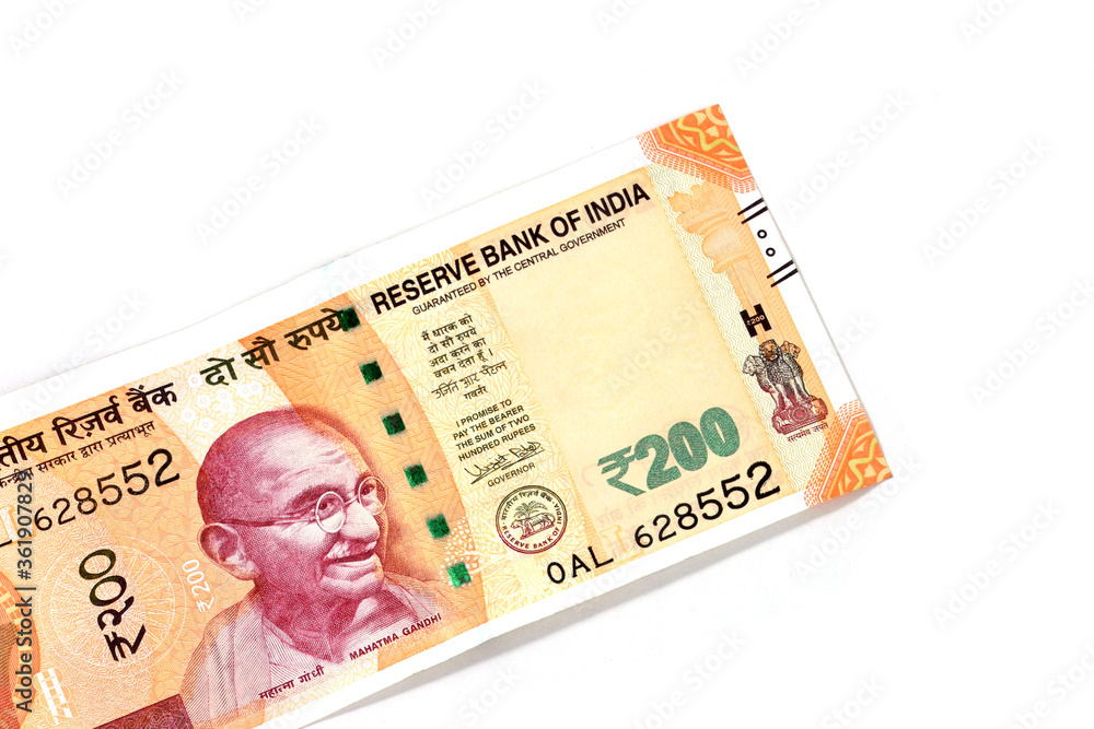 New Indian currency of 200 rupee note Stock Photo | Adobe Stock