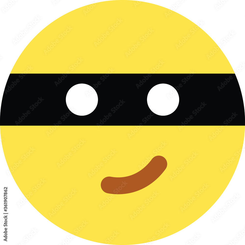 Ninja Emoji / Emoticon Stock Vector | Adobe Stock