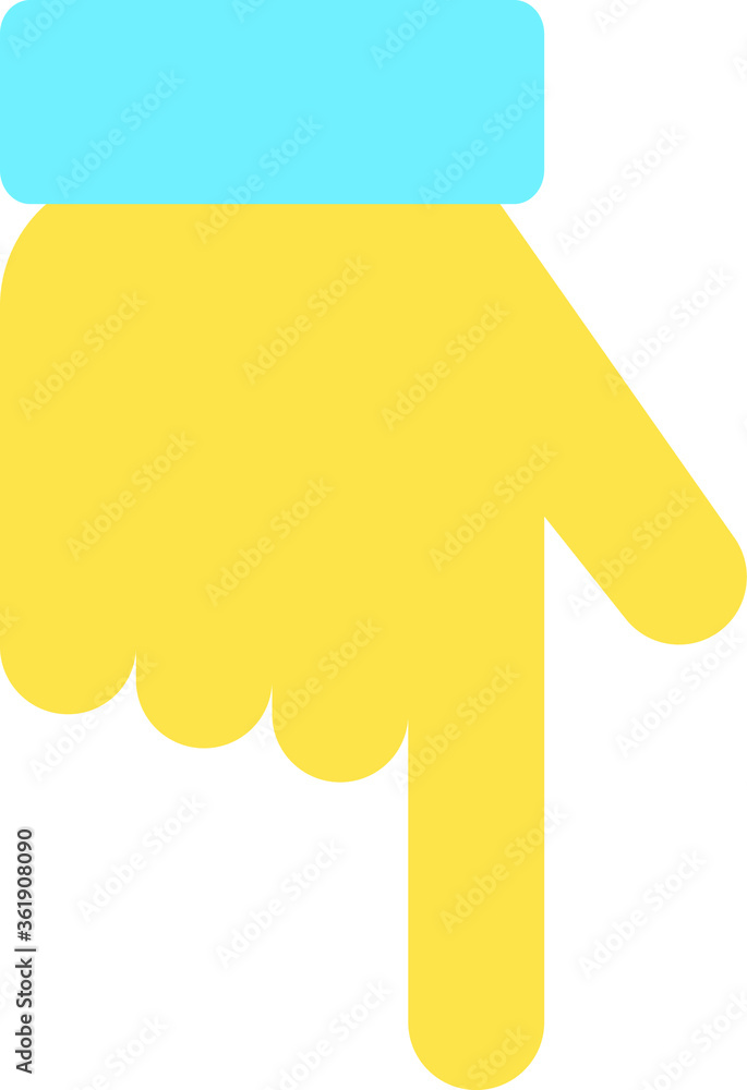 Finger Down - Finger Point Down Emoji / Emoticon Stock Vector | Adobe Stock