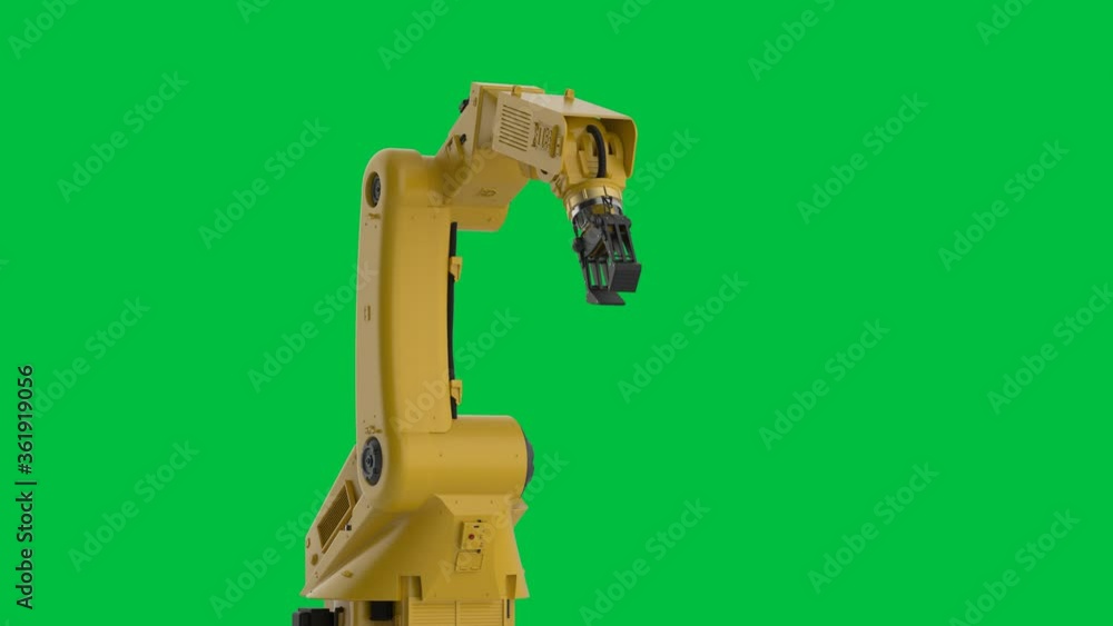 Vidéo Stock 3d rendering robotic arm isolated on green screen ...