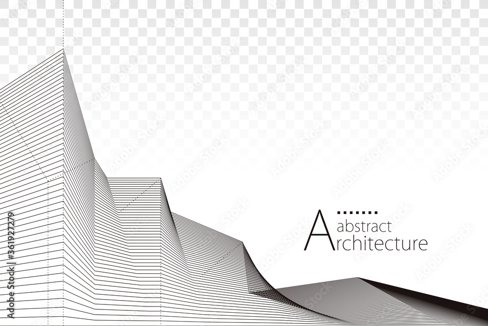 Architecture building construction perspective design, abstract modern ...