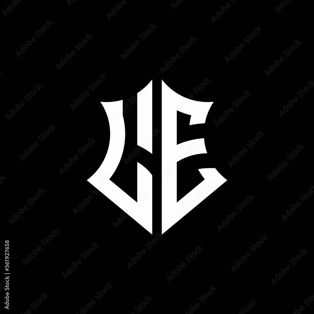LE monogram logo with a sharp shield style Stock Vector | Adobe Stock