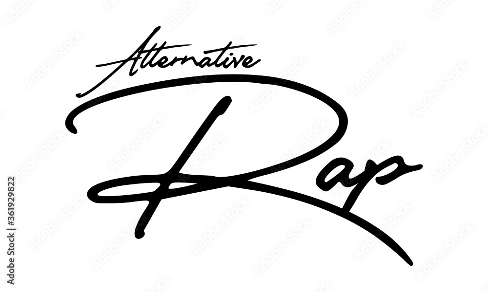 Alternative Ra Handwritten Font Calligraphy Black Color Text on White ...