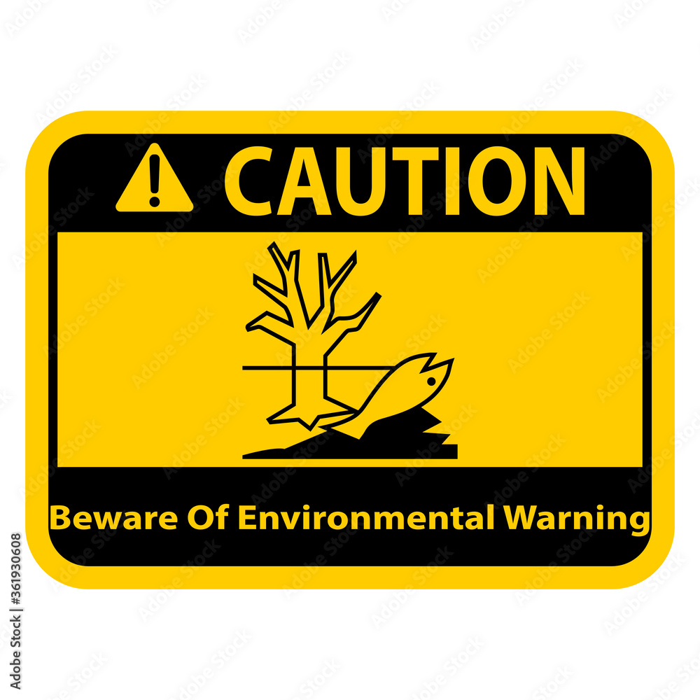 Beware Of Environmental Hazard Symbol , Warning vector sign Stock ...