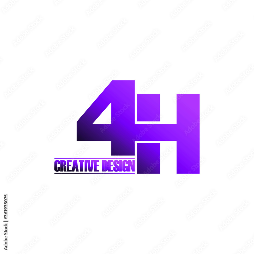 Letter 4h logo icon design vector. monogram logo vector illustration ...