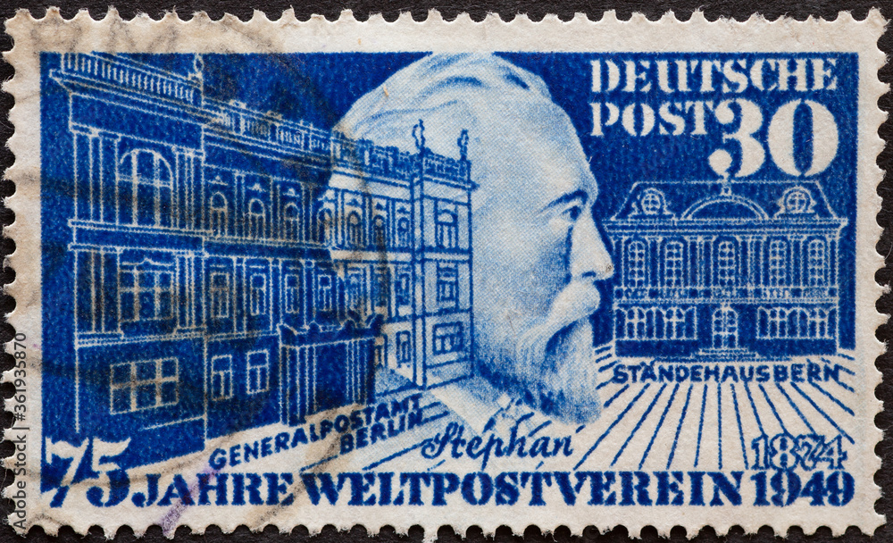 GERMANY - CIRCA 1949 : a postage stamp printed in Germany showing an ...