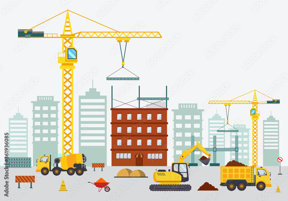 House Construction Site Vector