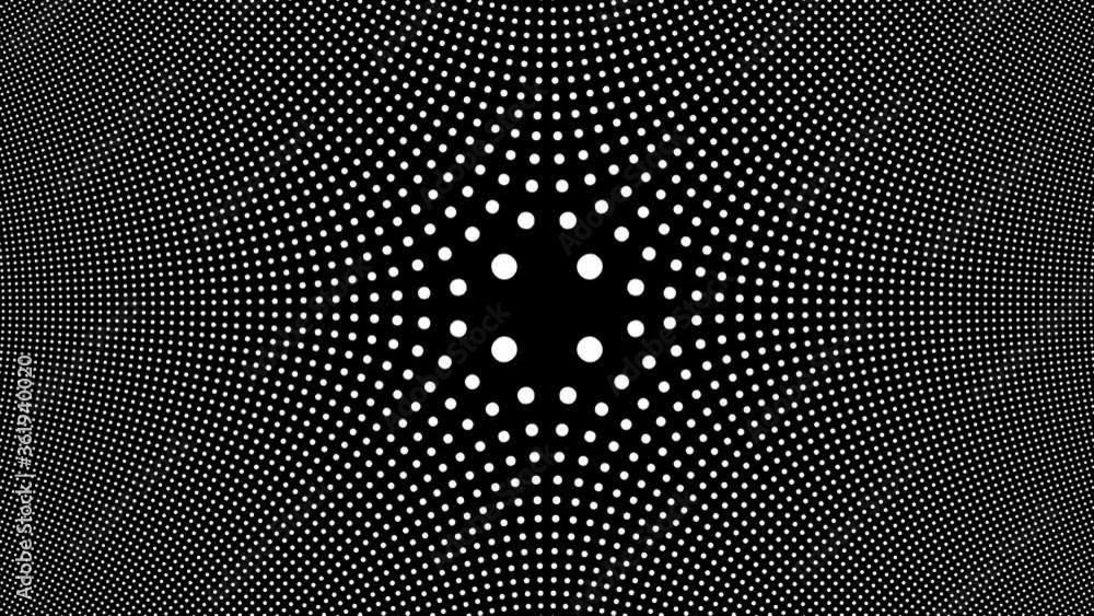 Abstract CGI motion background with moving white dots on black ...