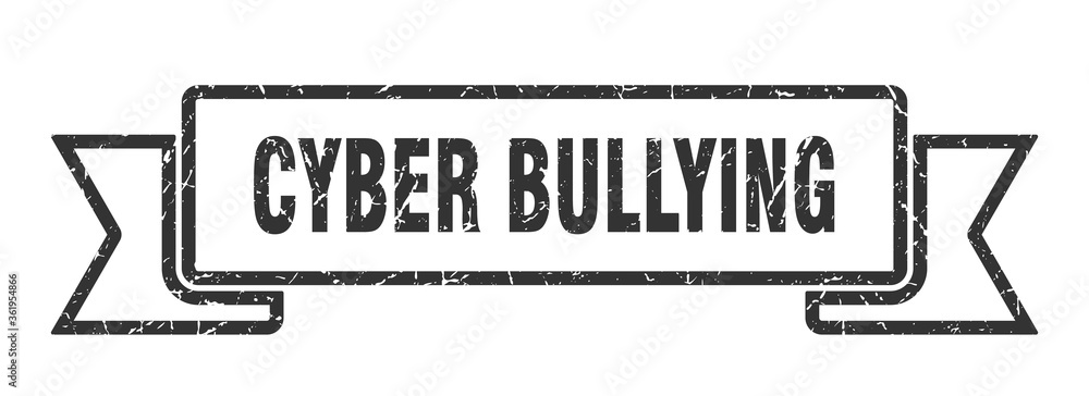 cyber bullying ribbon. cyber bullying grunge band sign. cyber bullying ...