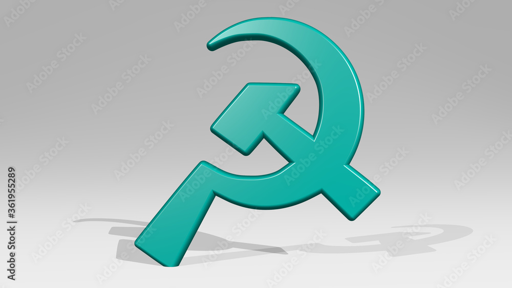 SOVIET UNION SYMBOL from a perspective with the shadow. A thick ...