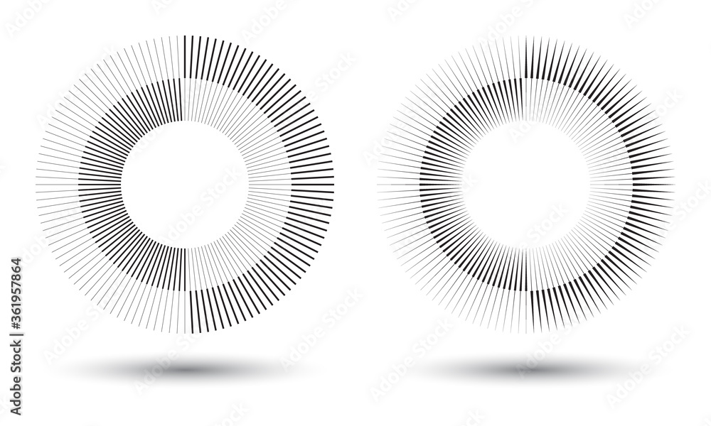 Radial lines in circle form, logo icon Stock Vector | Adobe Stock