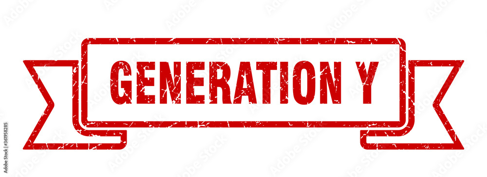 generation y ribbon. generation y grunge band sign. generation y banner ...