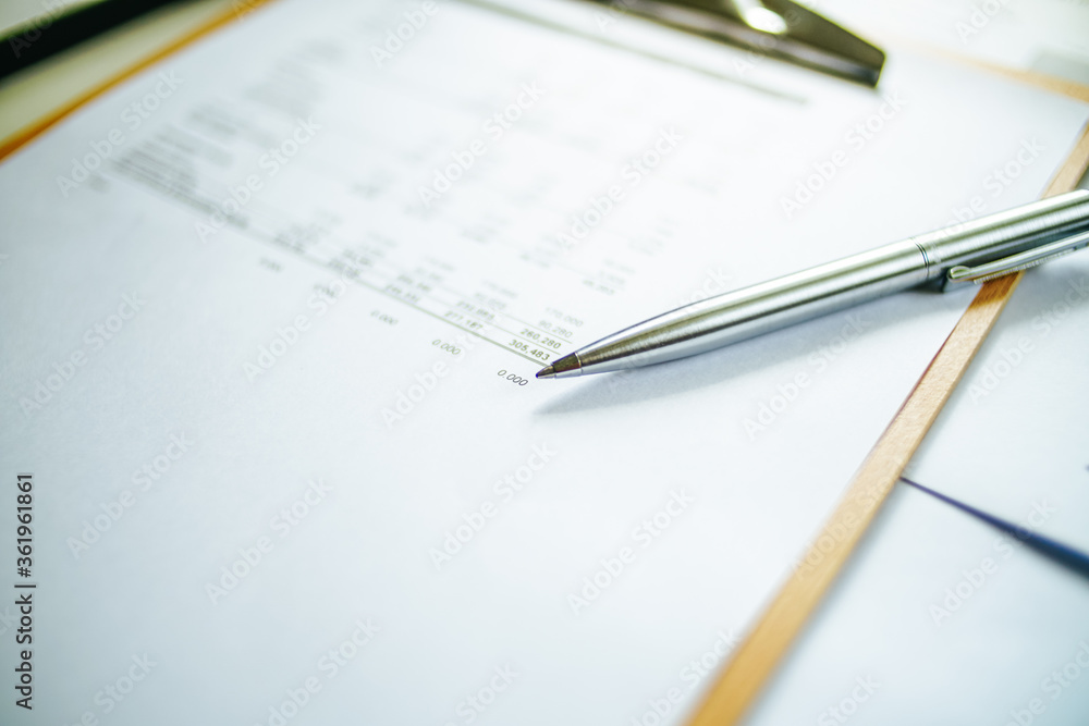 Financial calculation numbers chart with pen. Selective Focus. Stock ...