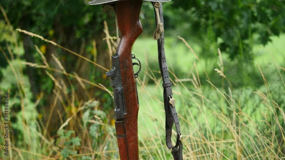Video Stock Memorial battlefield cross. Symbol of a fallen US soldier ...