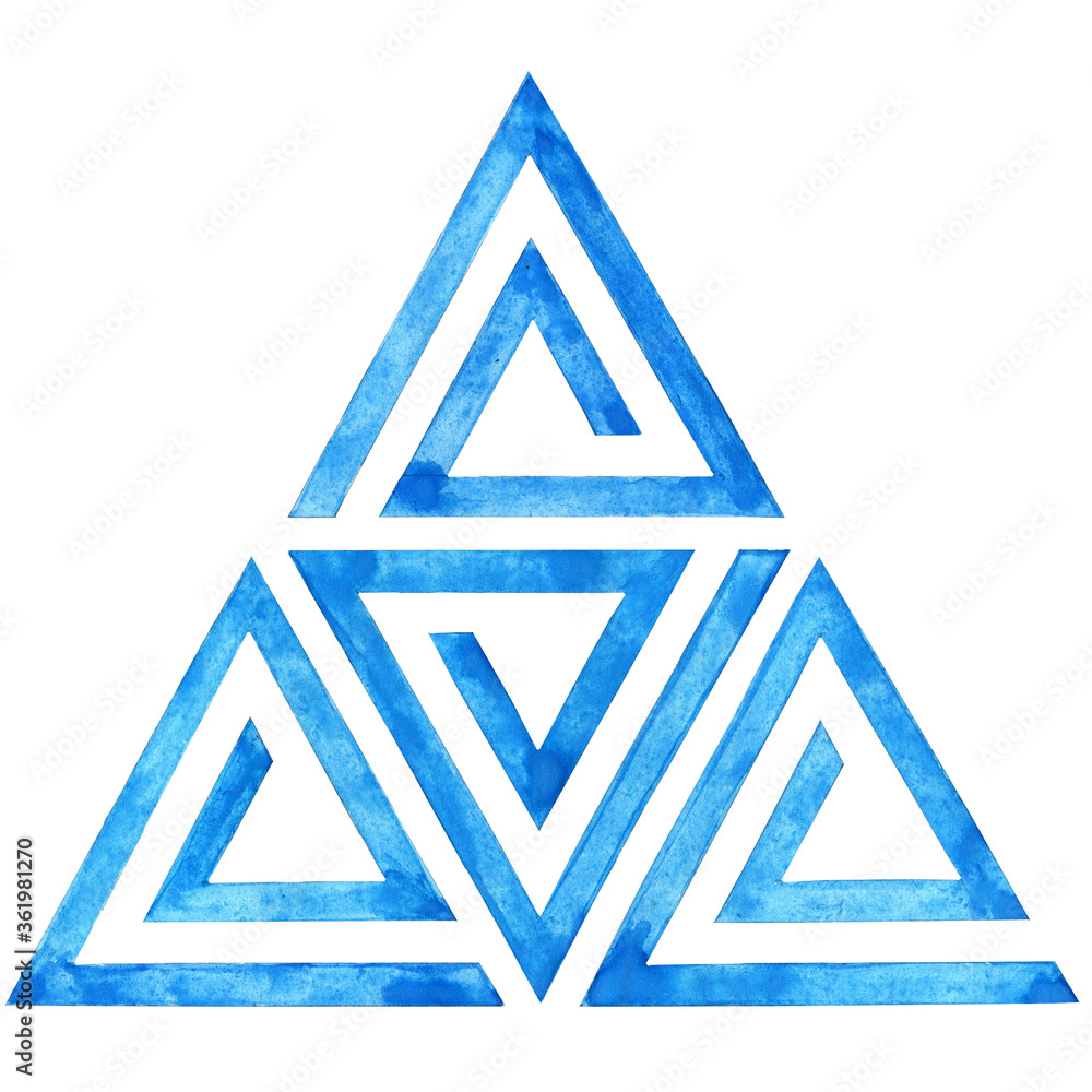 Geometric pattern of blue triangles. Modern seamless background with ...