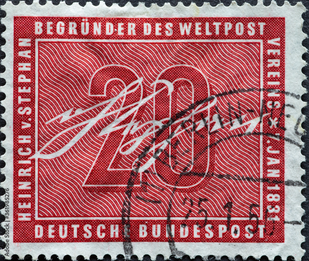 This postage stamp was published on the occasion of the 125th birthday ...